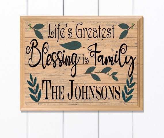 Custom Family Blessings Home Decor Sign Personalized Maple | Etsy