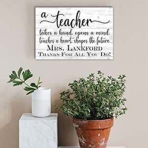 Personalized Teacher Gift A Teacher Shapes the Future Sign Custom for ...