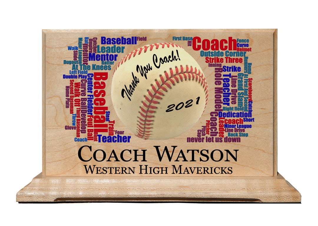 Custom Baseball Coach Appreciation Gift Plaque Personalized ...