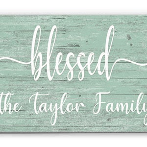 Custom Blessed Family Sign Personalized Wall Art for Anniversary Gift ...