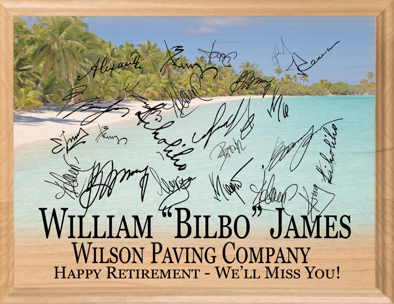 Custom Retirement Signable Gift PERSONALIZED Beach Theme - Etsy