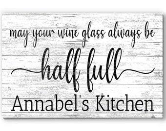 Glass Half Full Sign - Etsy
