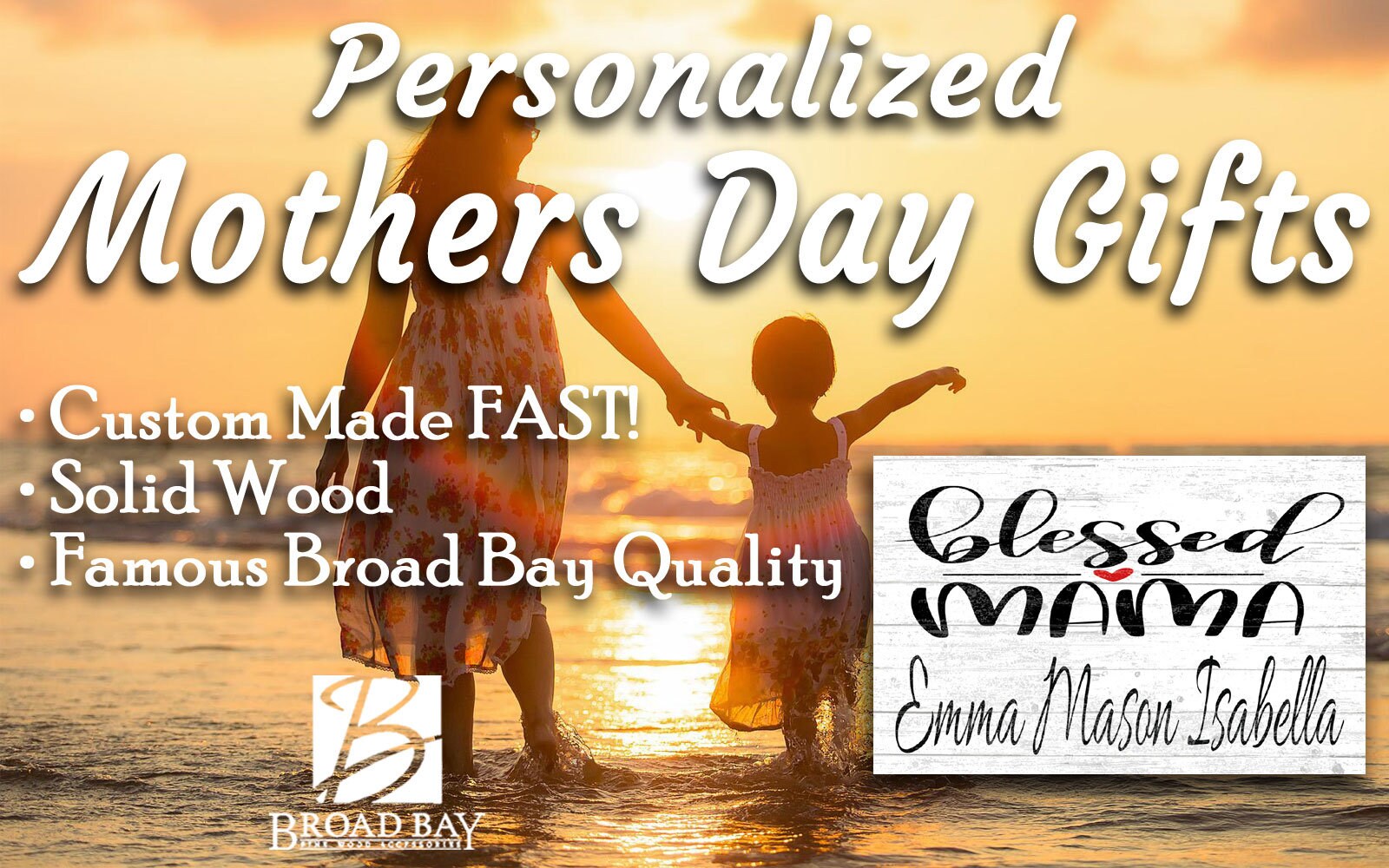 Blessed Mama Sign Custom Mom Gift With Kid's Names for Mother's Day ...