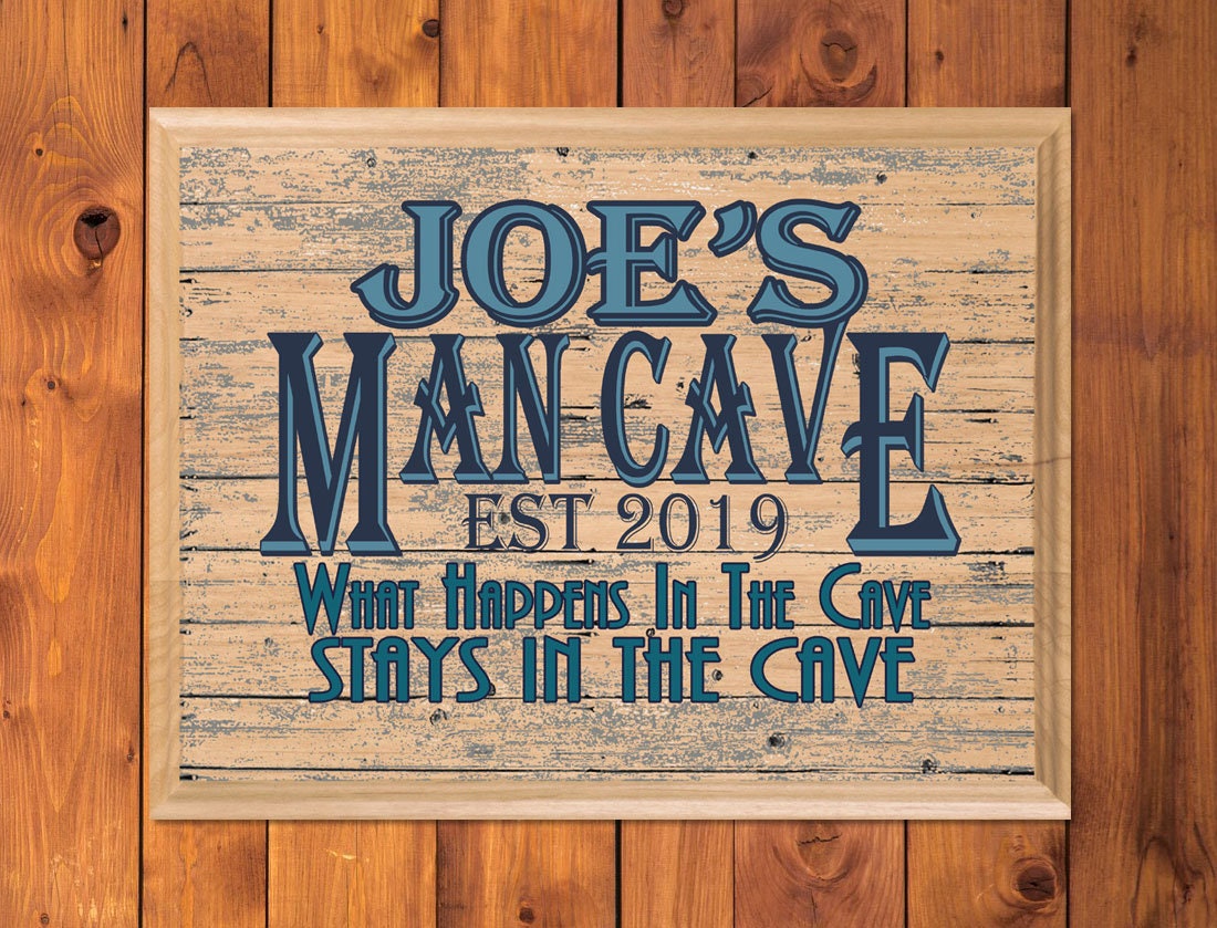 Custom Man Cave Sign PERSONALIZED Name Wall Art for Men Man | Etsy