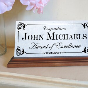 Personalized Recognition Award Marble Plaque for Desk Shelf Mantle ...