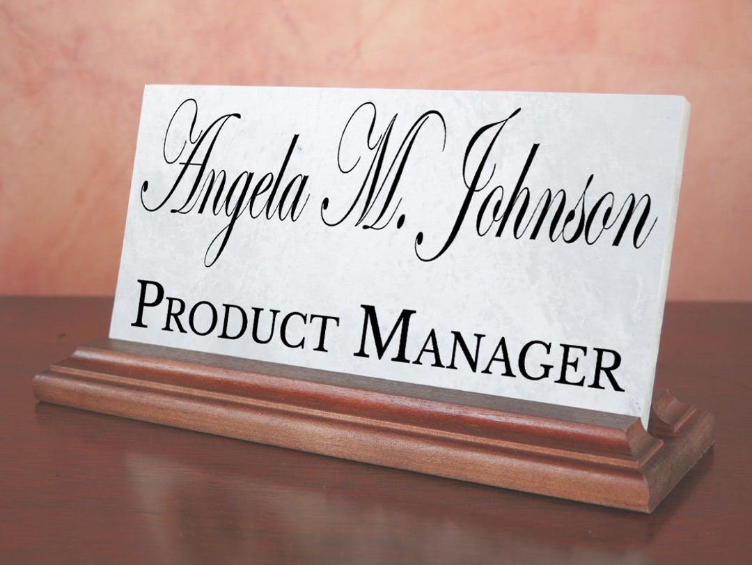Desk Name Plate Gift Custom Personalized Office Nameplate Executive or ...