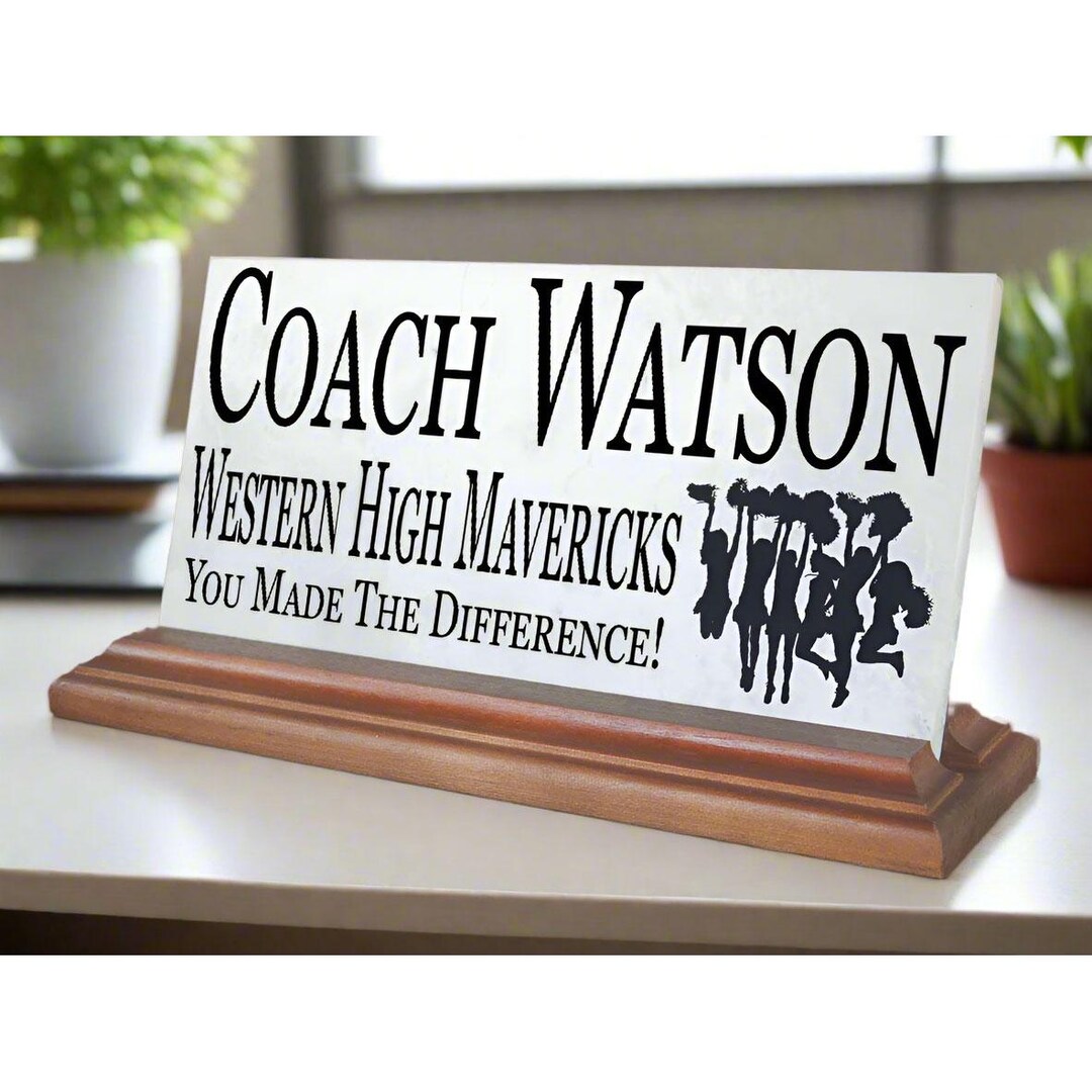 Cheer Coach Gift Plaque Custom Team Appreciation Award for Great ...