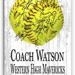 Personalized Softball Coach Gift CUSTOM Signable Coaches Plaque Sign ...