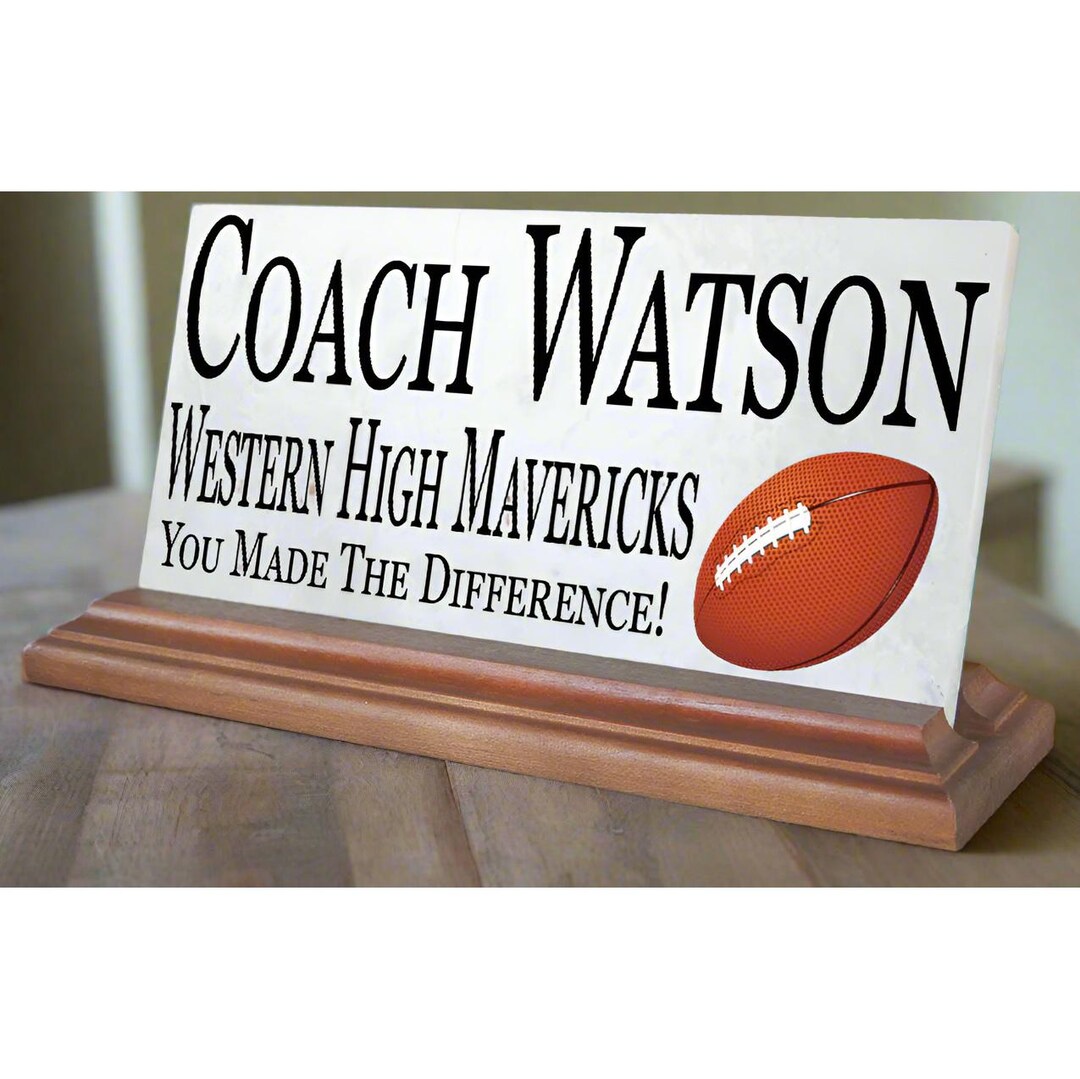 Football Coach Gift Plaque Custom Team Appreciation Award for Great ...