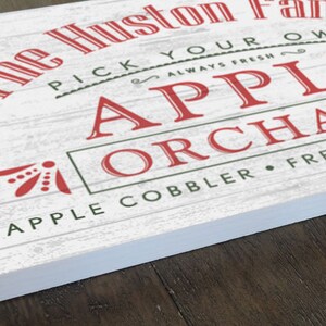 Custom Apple Orchard Sign Personalized Vintage Farmhouse Wooden Style ...