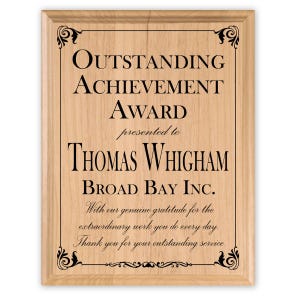 Professional Recognition Award Plaque Custom Appreciation Gift Sign for ...
