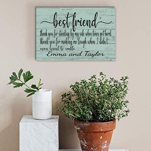 Personalized Best Friend Gift Sign - Custom With Names - Solid Wood ...