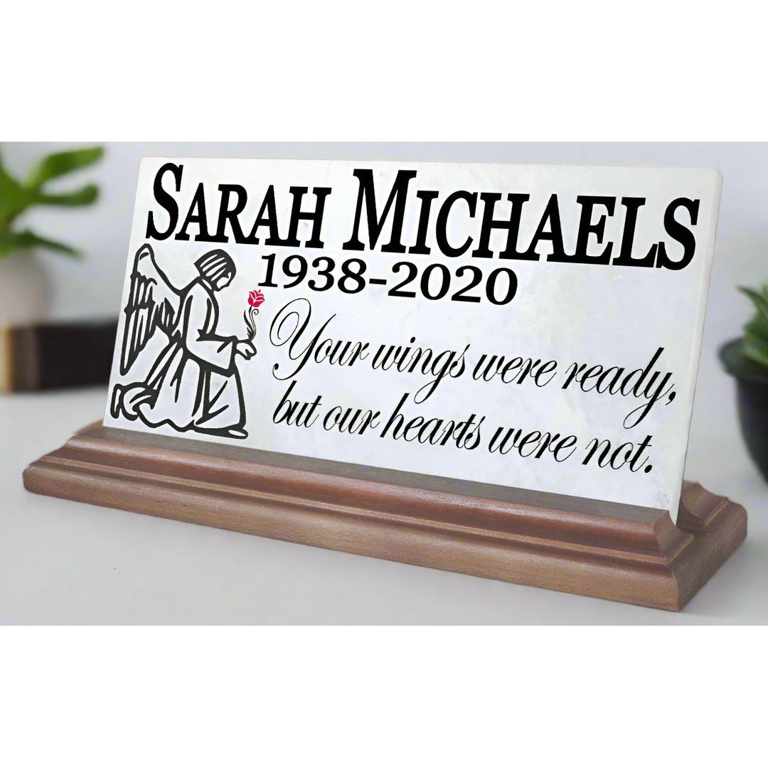 Personalized Marble Memorial Stone Plaque - Shelf Mantel Remembrance - Etsy