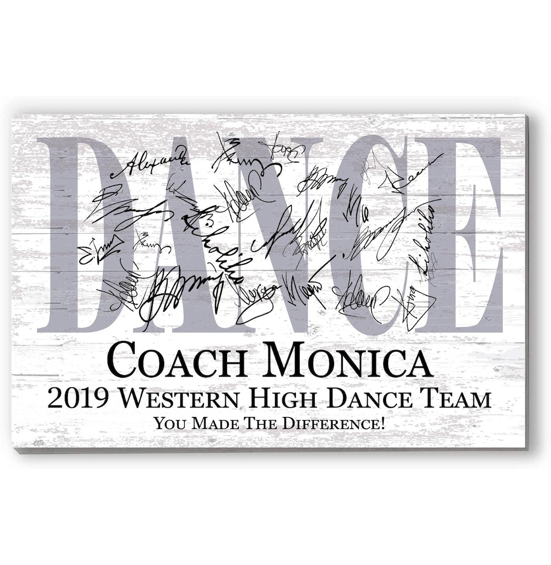 Personalized Dance Coach Gift Plaque: Signable Team Appreciation - Etsy