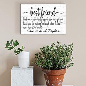Personalized Best Friend Gift Sign - Custom With Names - Solid Wood ...
