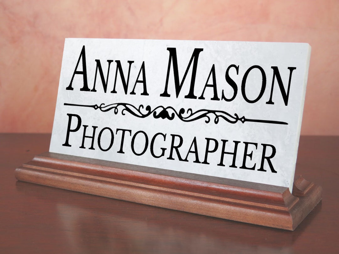 Photography Desk Name Plate Gift Custom Personalized Office Nameplate ...