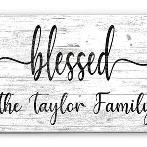 Custom Blessed Family Sign Personalized Wall Art for Anniversary Gift ...