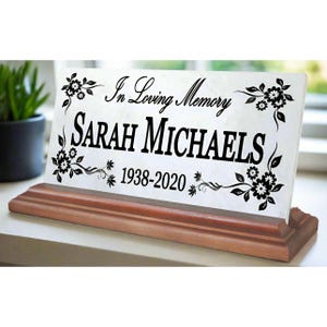 In Loving Memory Memorial Stone Plaque * SAME DAY Ship* for Shelf or ...
