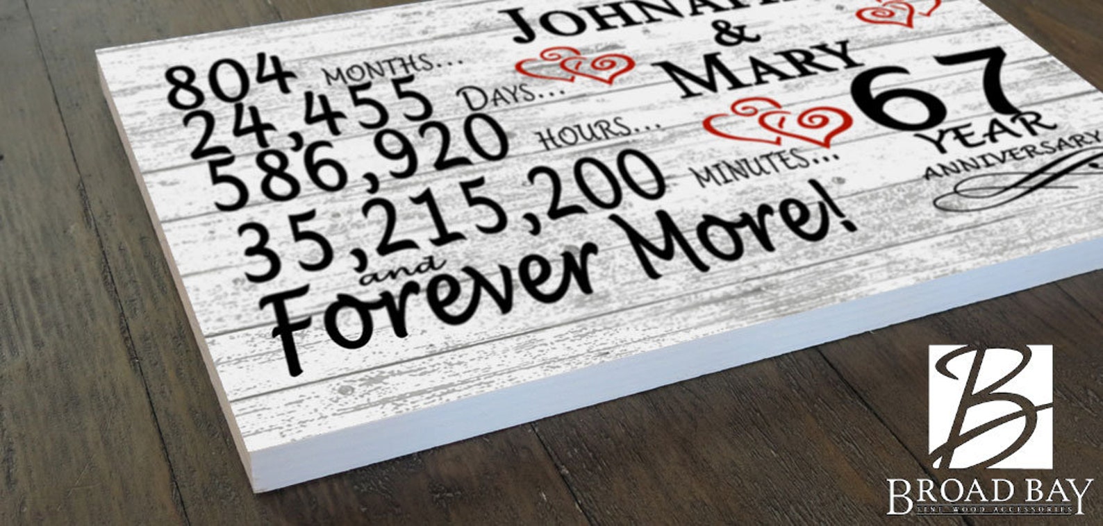 Personalized 67th Anniversary Sign, Custom Rustic Farmhouse Style - Etsy