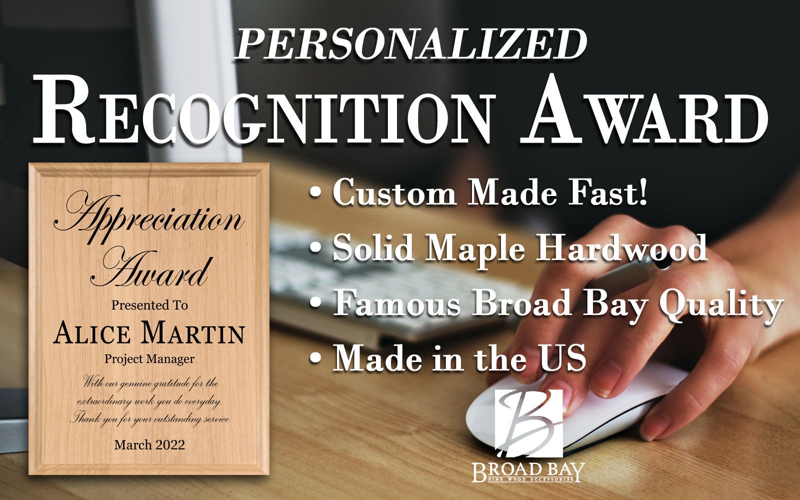 Personalized Appreciation Award Plaque Custom Appreciation Gift Sign ...