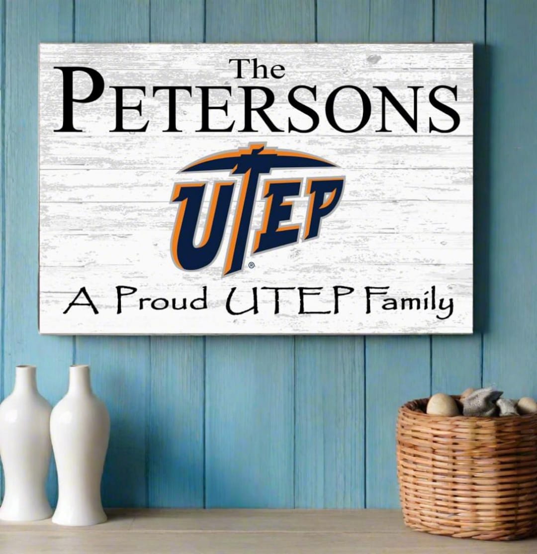 Personalized UTEP Family Name Sign: Solid Wood Miners Gift - Etsy