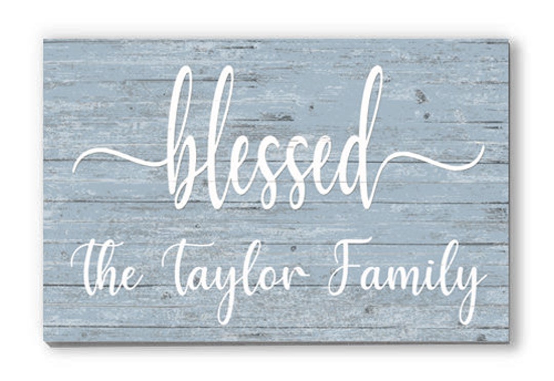 Custom Blessed Family Sign Personalized Wall Art for Anniversary Gift ...