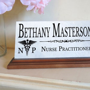 Personalized Nurse Practitioner Marble Desk Name Plate - USA Made - Etsy
