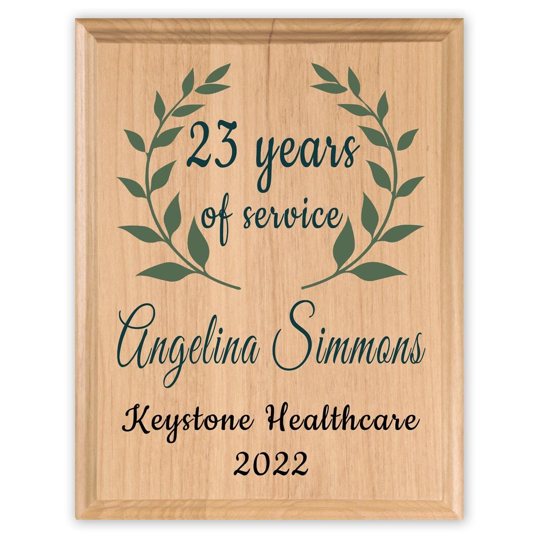 Years of Service Plaque Custom Appreciation Gift Sign for Employee ...
