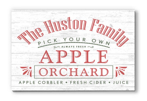 Custom Apple Orchard Sign Personalized Vintage Farmhouse - Etsy