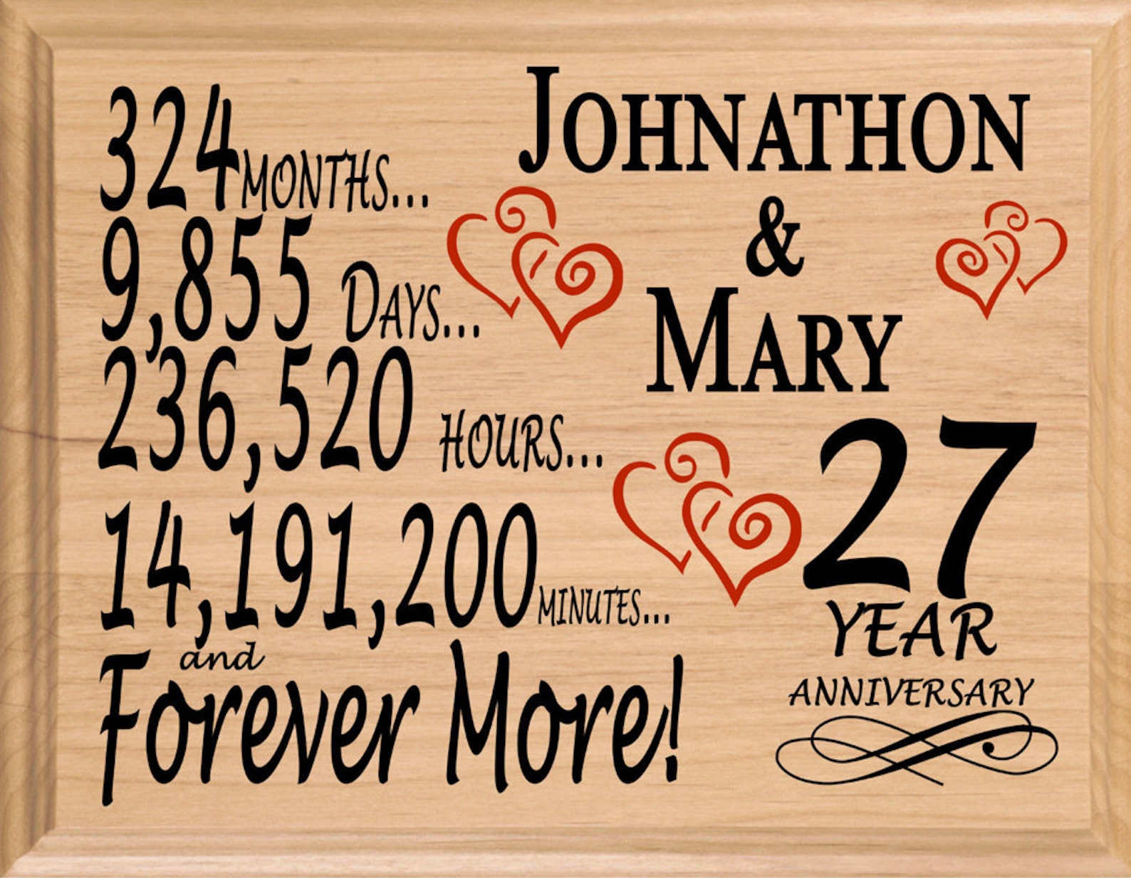 27 Year Anniversary Gift PERSONALIZED 27th Anniversary Gifts Etsy 27-year-anniversary-gift-personalized-27th-anniversary-gifts-etsy