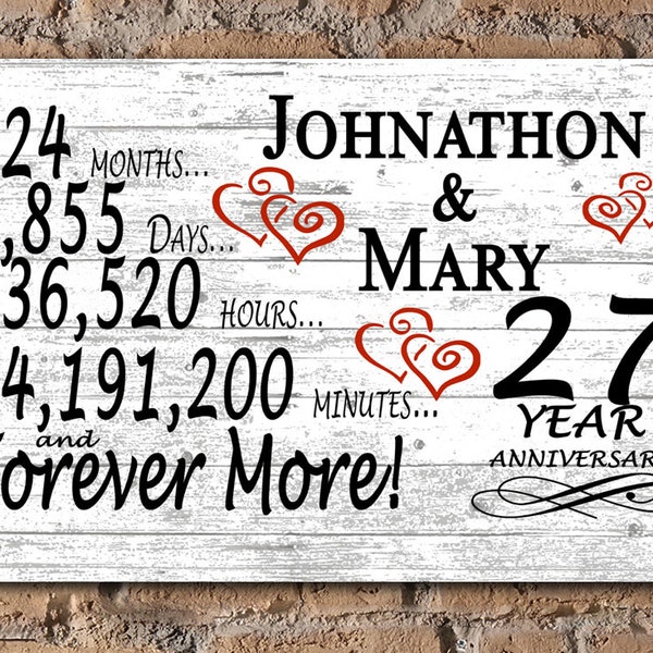 27th Wedding Anniversary Card - Etsy