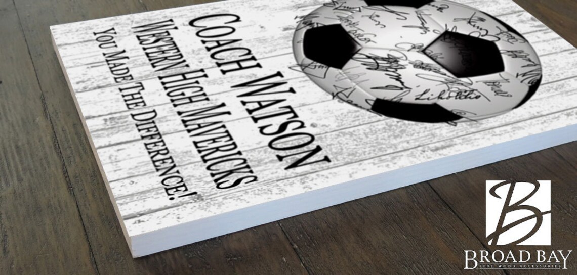 Personalized Soccer Coach Gift Plaque Custom Signable for Team - Etsy