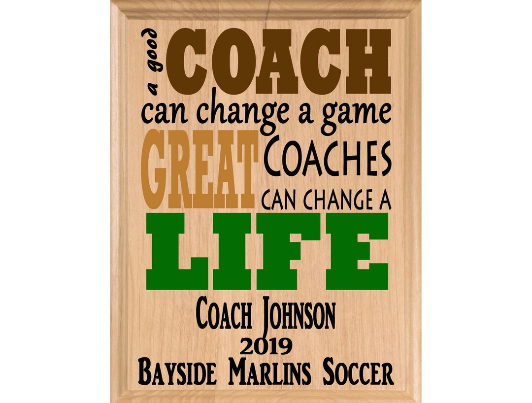 Personalized Coach Gift Plaque: Solid Maple Wood, End of Season - Etsy