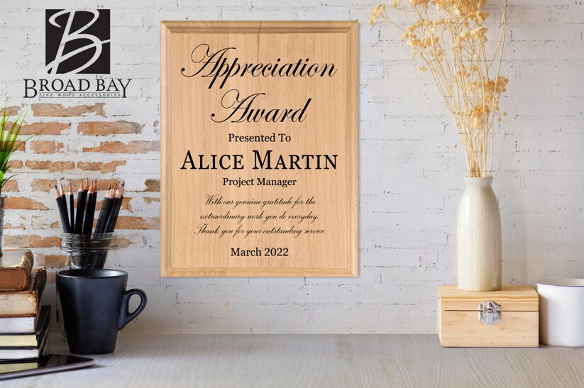 Personalized Appreciation Award Plaque Custom Appreciation Gift Sign ...