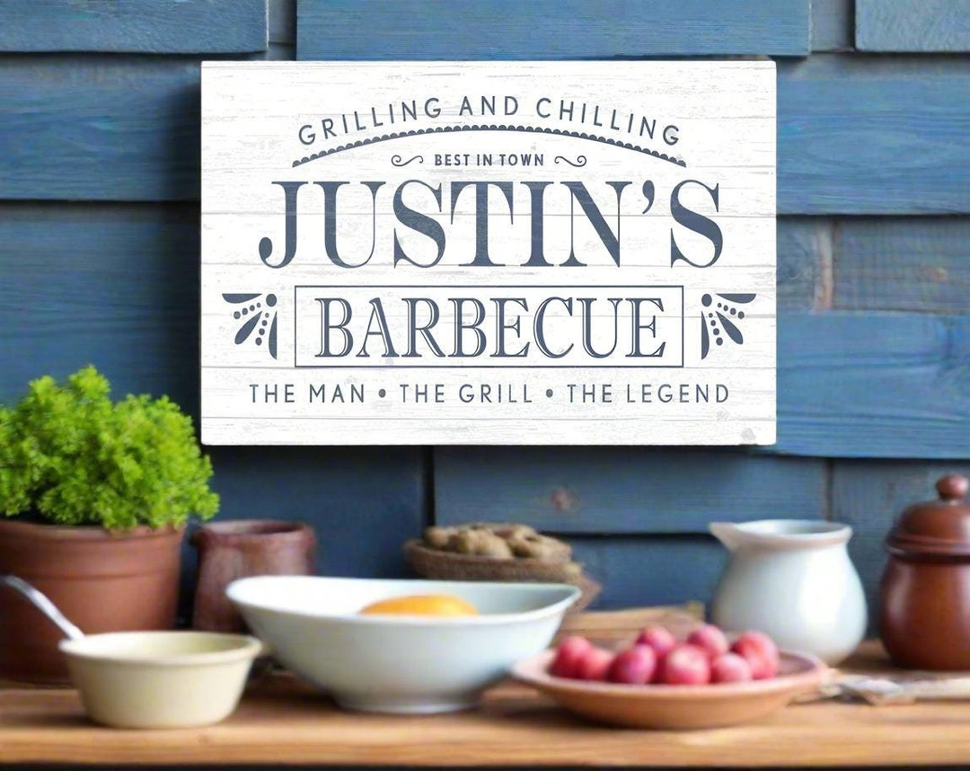 Custom Barbecue Sign: Rustic Mancave Decor, Grill Master Gift - Etsy