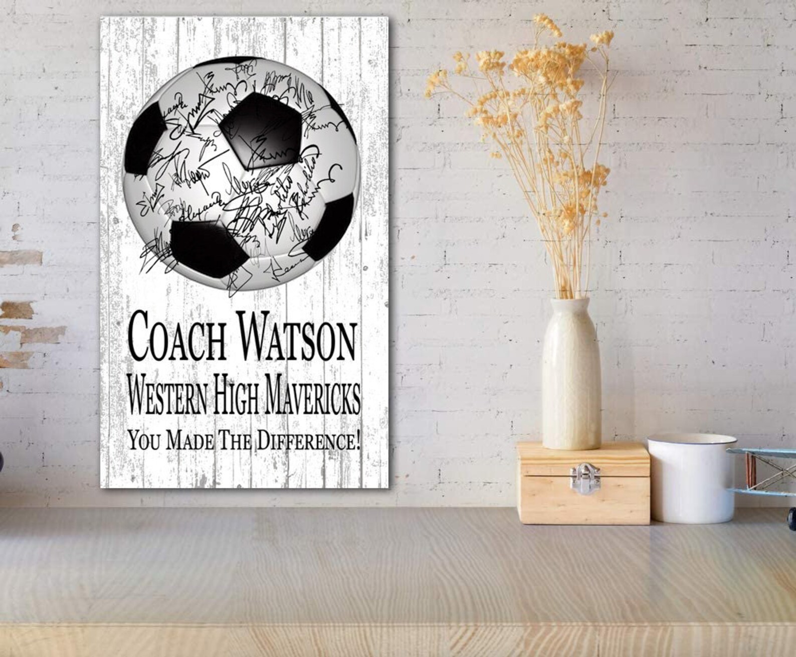 Personalized Soccer Coach Gift Plaque Custom Signable for Team - Etsy