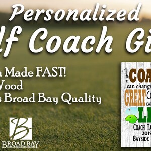 Personalized Golf Coach Gift CUSTOM Golf Coach's Plaque - Solid Wood ...
