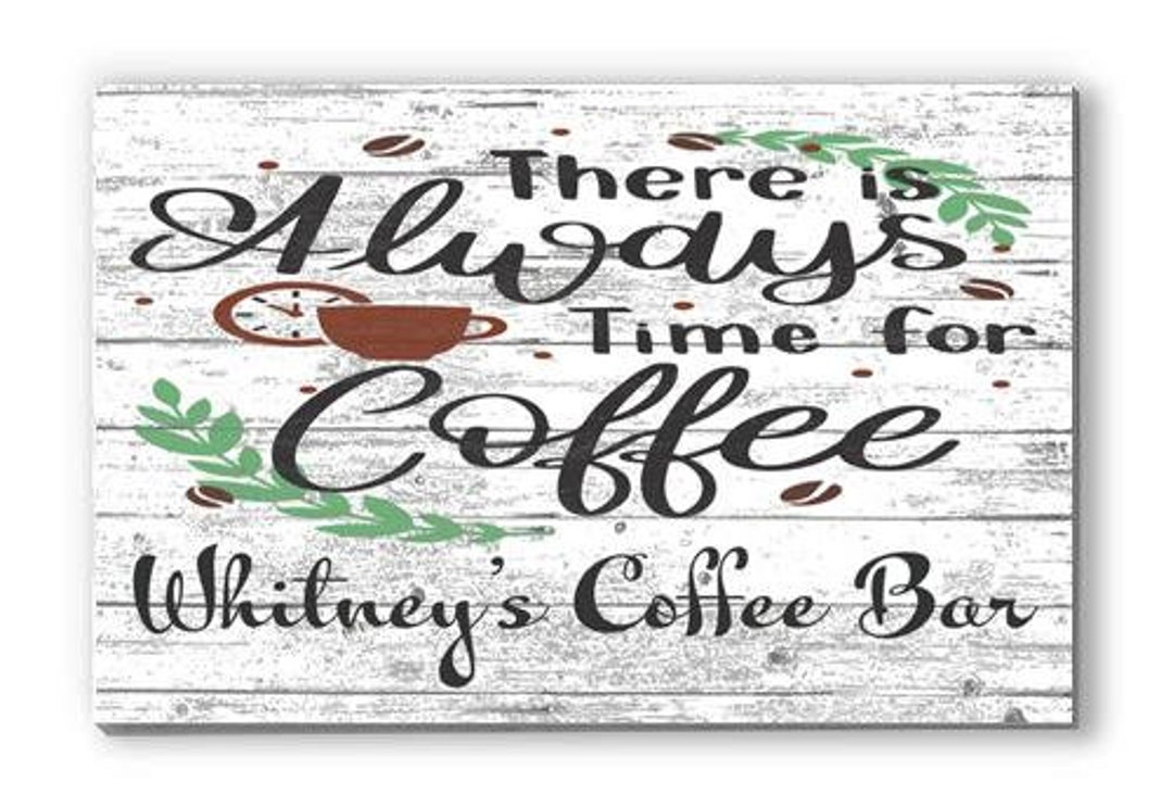 Personalized Coffee Bar Sign: Rustic Wood Kitchen Decor - Etsy