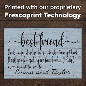 Personalized Best Friend Gift Sign - Custom With Names - Solid Wood ...