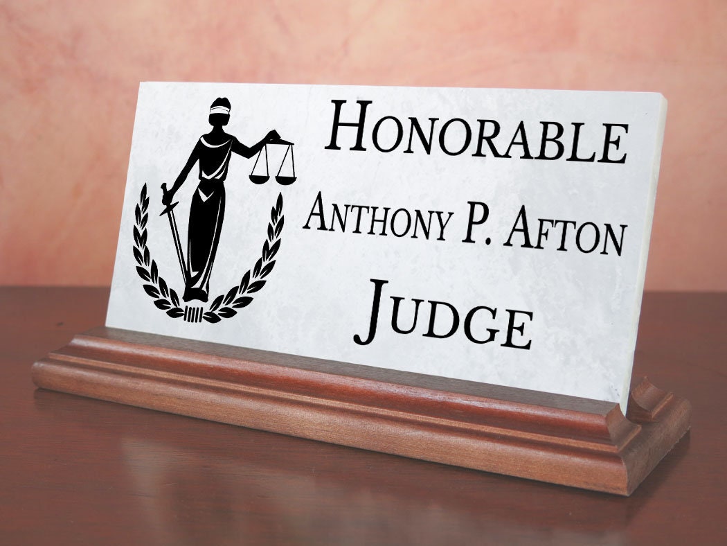 Judge Desk Nameplate - Custom Judicial Judgeship Appointment Gift ...