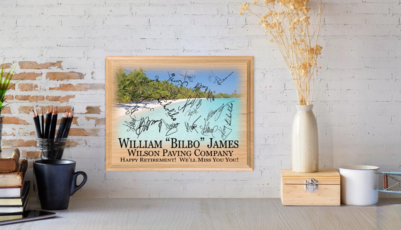 Custom Retirement Signable Gift PERSONALIZED Beach Theme - Etsy