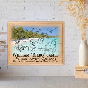 Custom Retirement Signable Gift PERSONALIZED Beach Theme Retirement ...