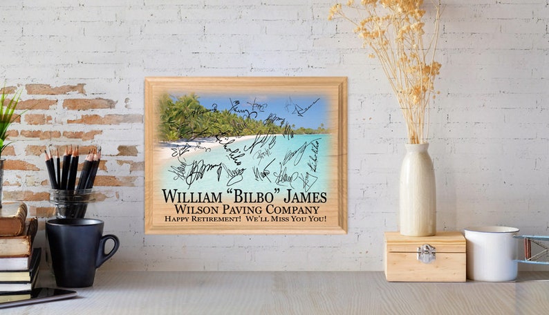 Custom Retirement Signable Gift PERSONALIZED Beach Theme - Etsy