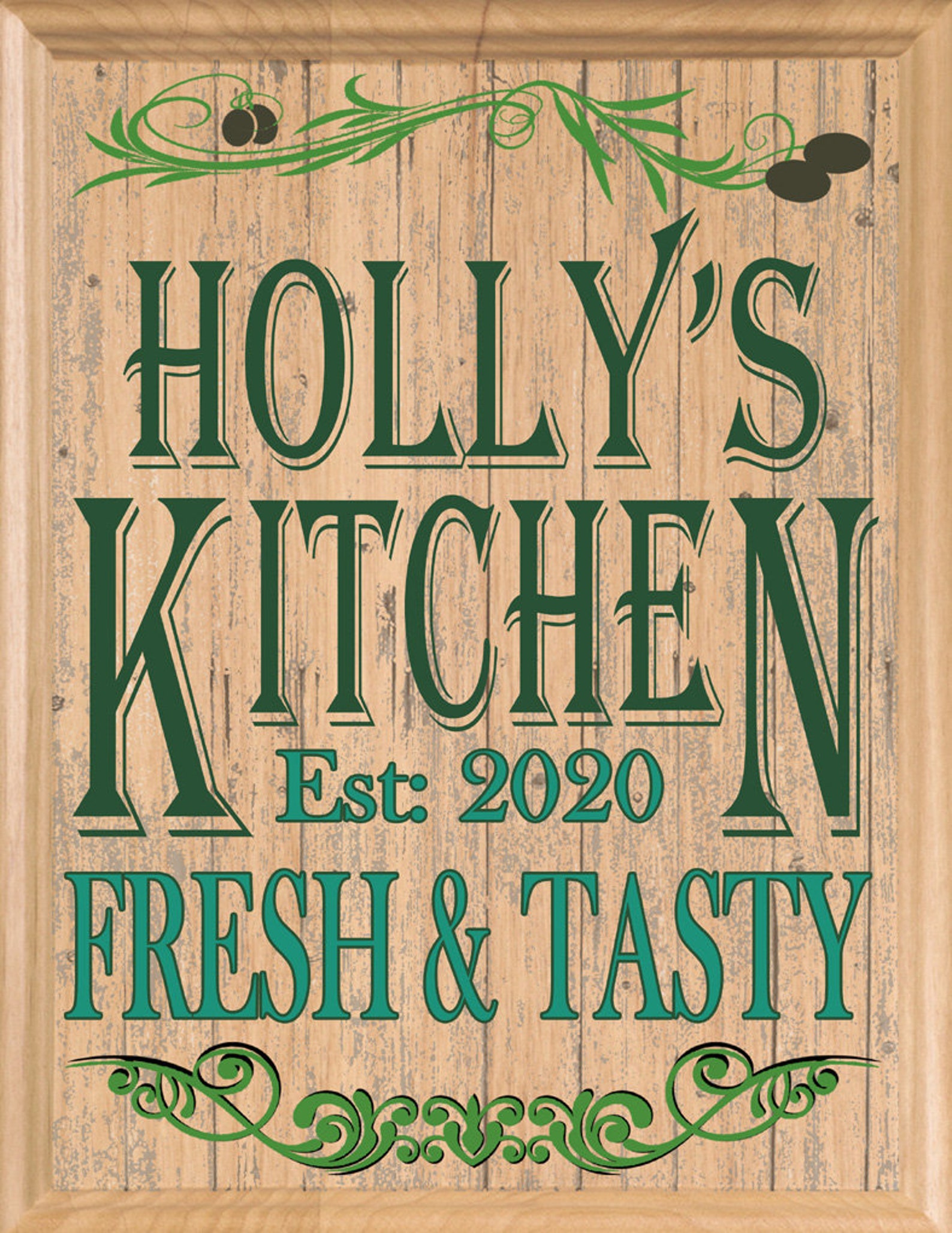 Personalized Kitchen Signs Custom Name Rustic Kitchen Wall - Etsy