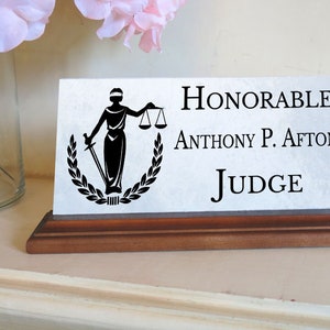 Judge Desk Name Plate Gift Custom Personalized Office Nameplate for ...