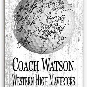 Personalized Golf Coach Gift CUSTOM Signable Coach's Sign Golf Team ...