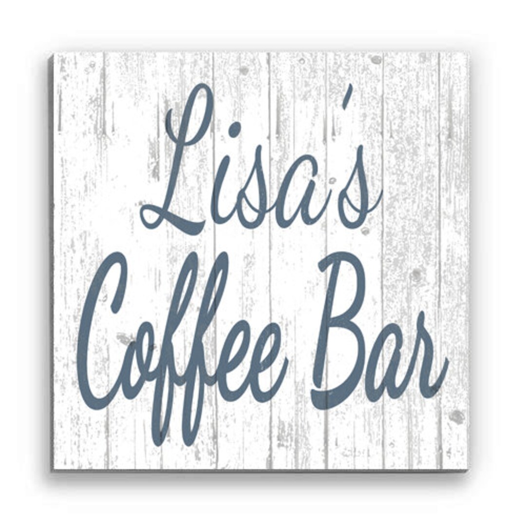 Personalized Coffee Bar Name Sign Custom Wooden Home Wall Décor for ...