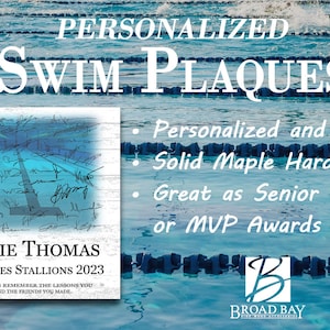 Swim Team Senior Season Gift Plaque or Swimmer Recognition Award -10 ...