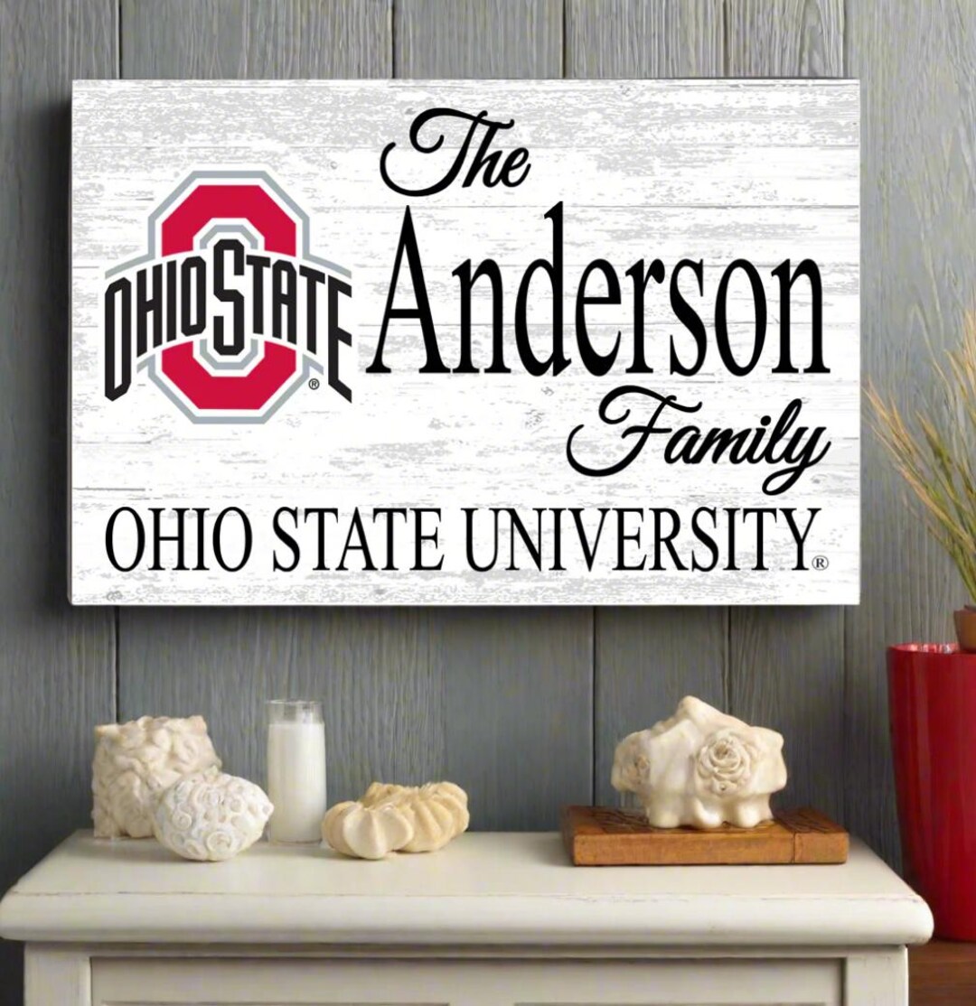 Ohio State Family Name Sign - Solid Wood - PERSONALIZED for OSU Alumni ...