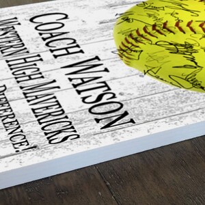 Personalized Softball Coach Gift CUSTOM Signable Coaches Plaque Sign ...